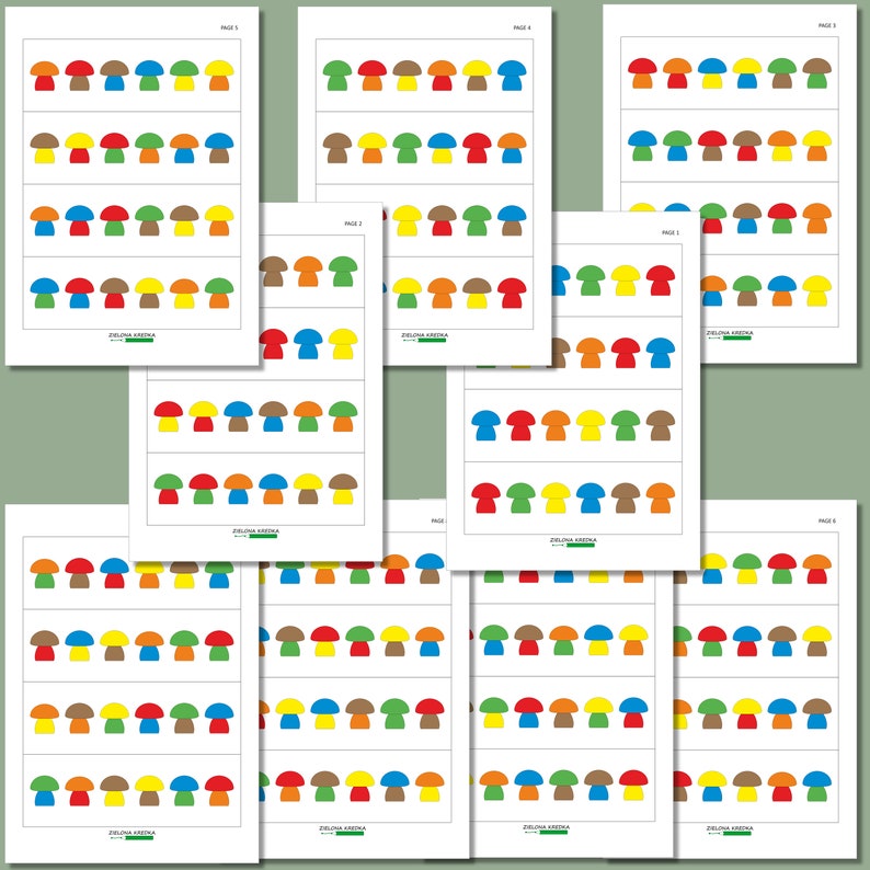 Mushroom Pattern Matching Game | Preschool Pattern Activity | Printable ...