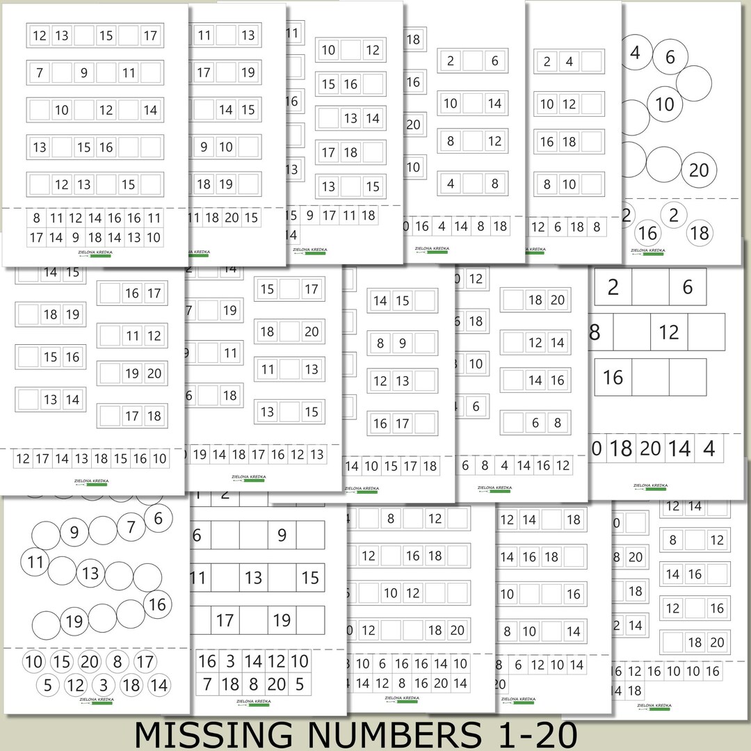 Ordering Numbers Worksheets 1-20, Number Sequencing Cut and Paste ...