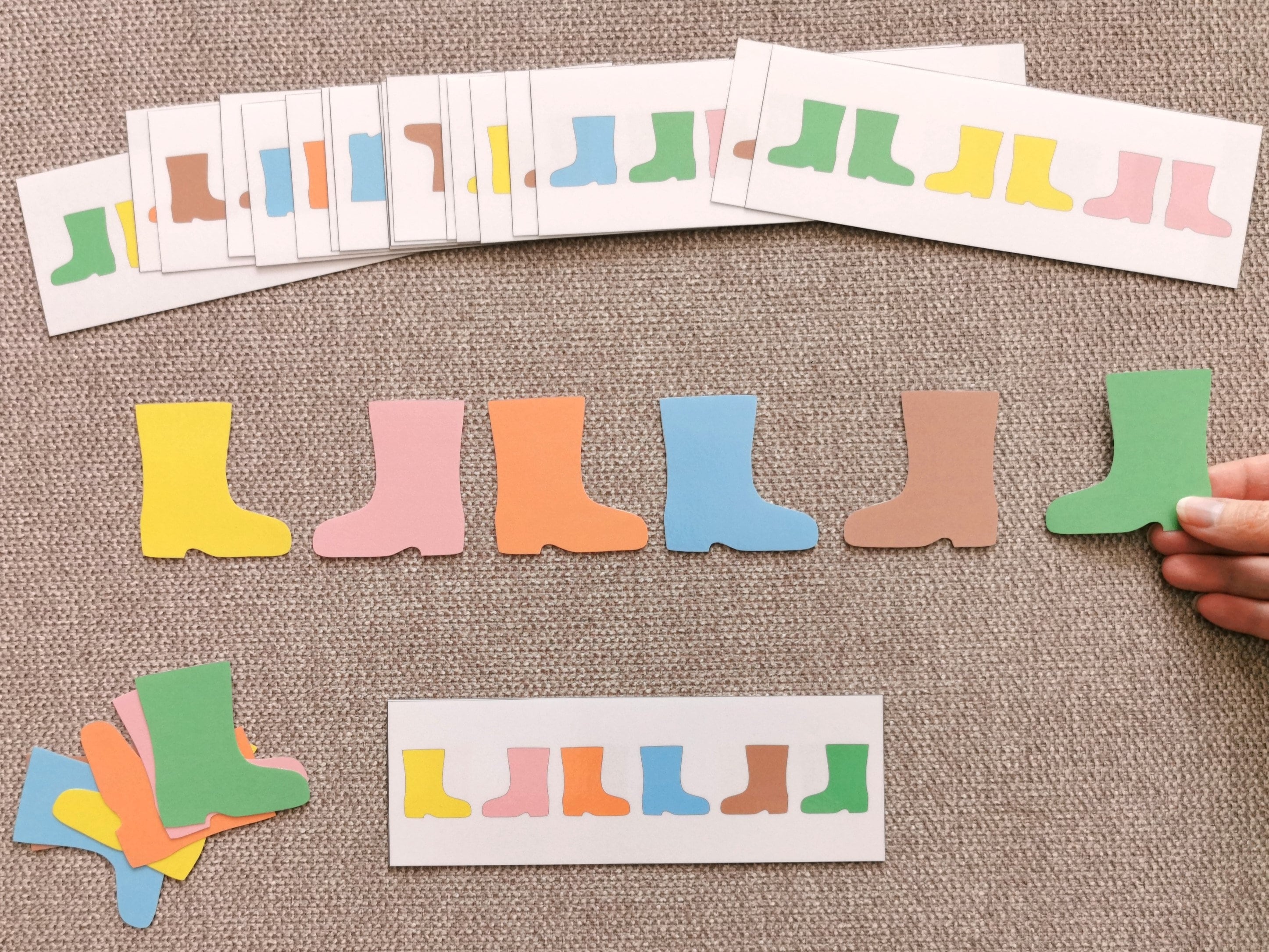 Rain Boots Pattern Matching Game | Printable Preschool Puzzle | Color ...