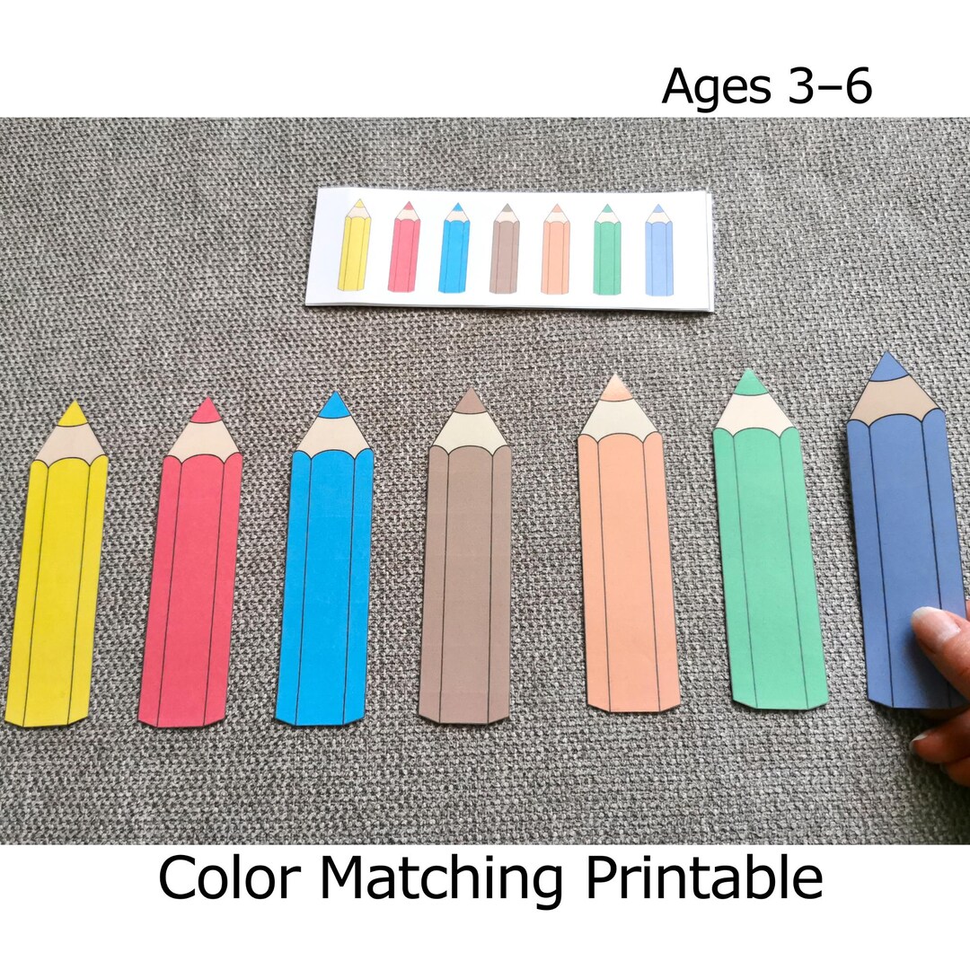 Color Matching Printable for Preschoolers | Pencil Pattern Game ...