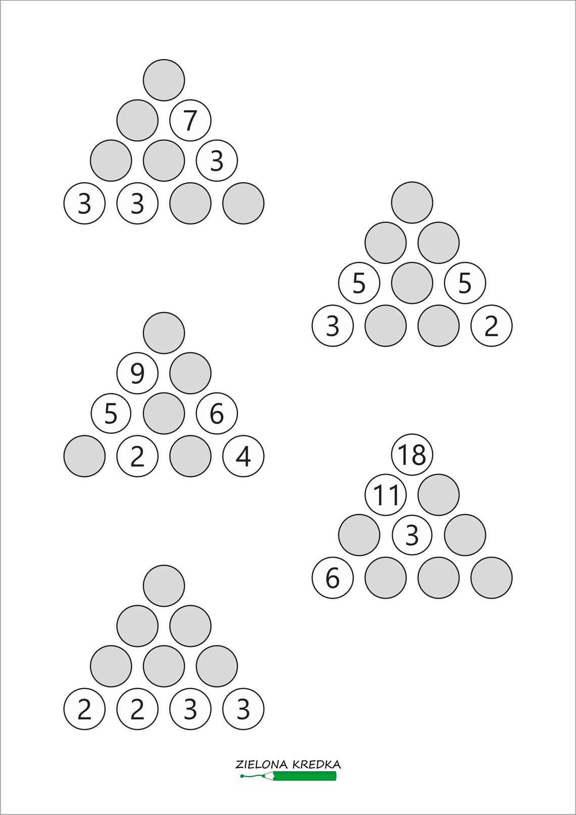Math Pyramids Printable | Addition & Subtraction Within 20 Worksheets ...