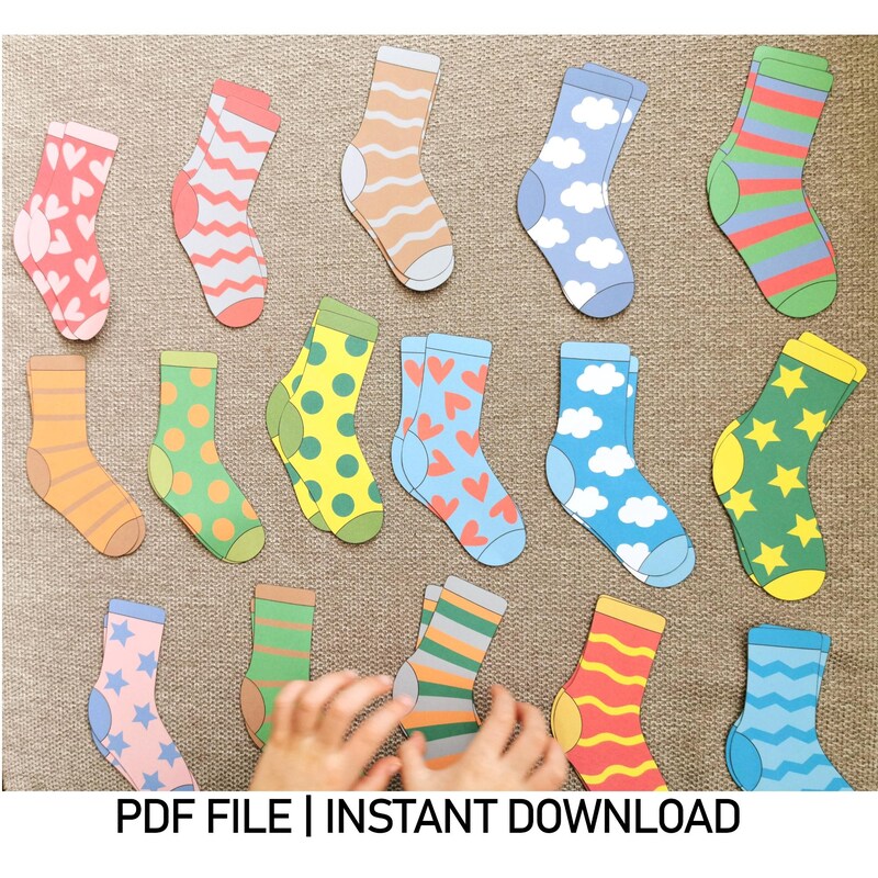 Socks Matching Preschool - Etsy UK
