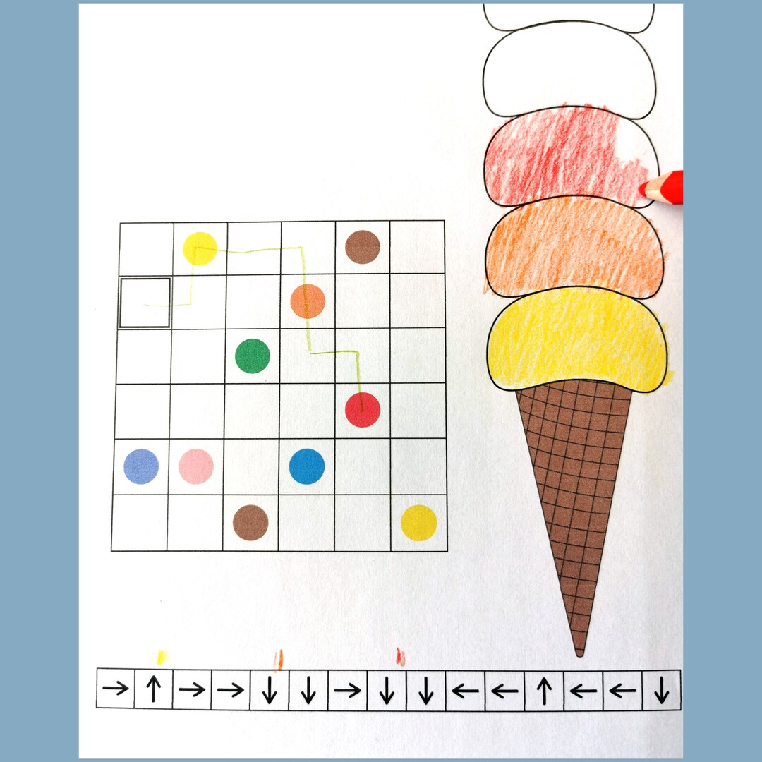 Encoded Ice Cream Scoops, Printable Activity for Kids, Printable ...