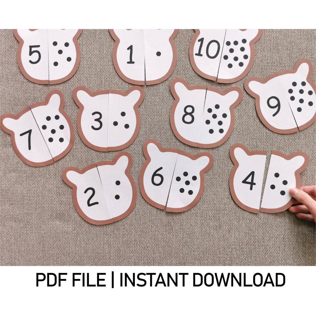 Teddy Bears Math Puzzle, Printable Activity for Kids, Numbers 1-10 ...