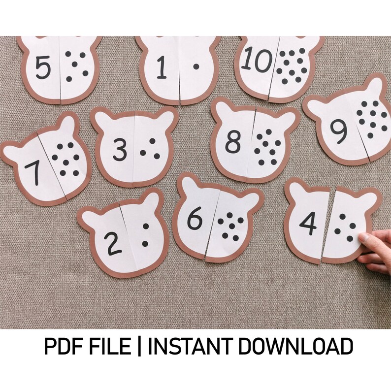 Teddy Bears Math Puzzle, Printable Activity for Kids, Numbers 1-10 ...