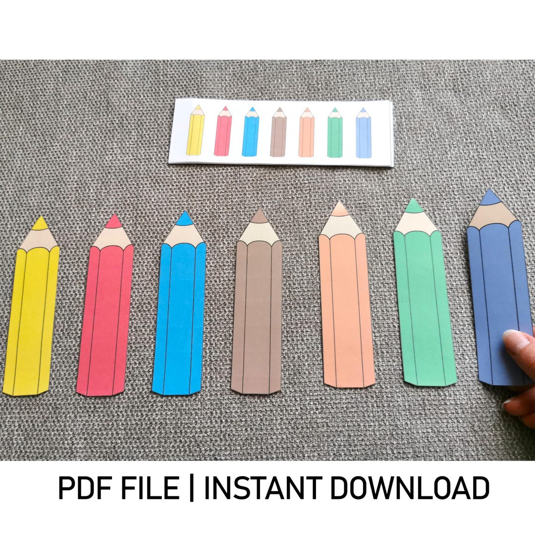 Colored Pencils, Patterns Matching, Printable Activity for Kids, Kids ...