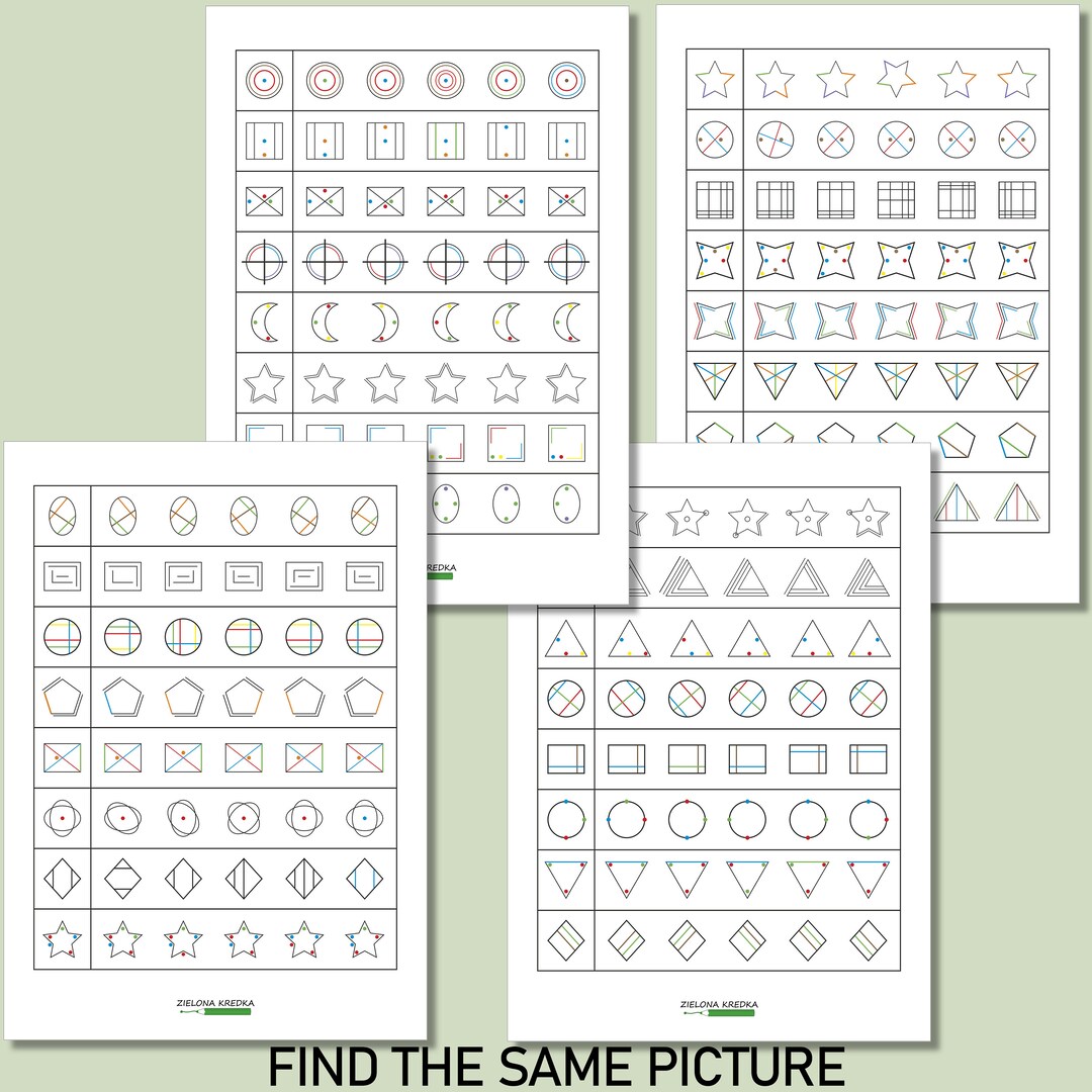 Find the Same Picture Worksheets | Visual Perception Activity ...