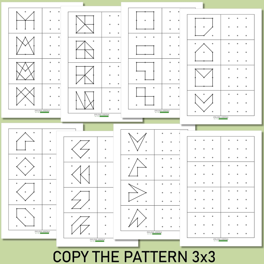 Connect the Dots Pattern Worksheet: 3x3 Grid Coding Activity (PDF ...