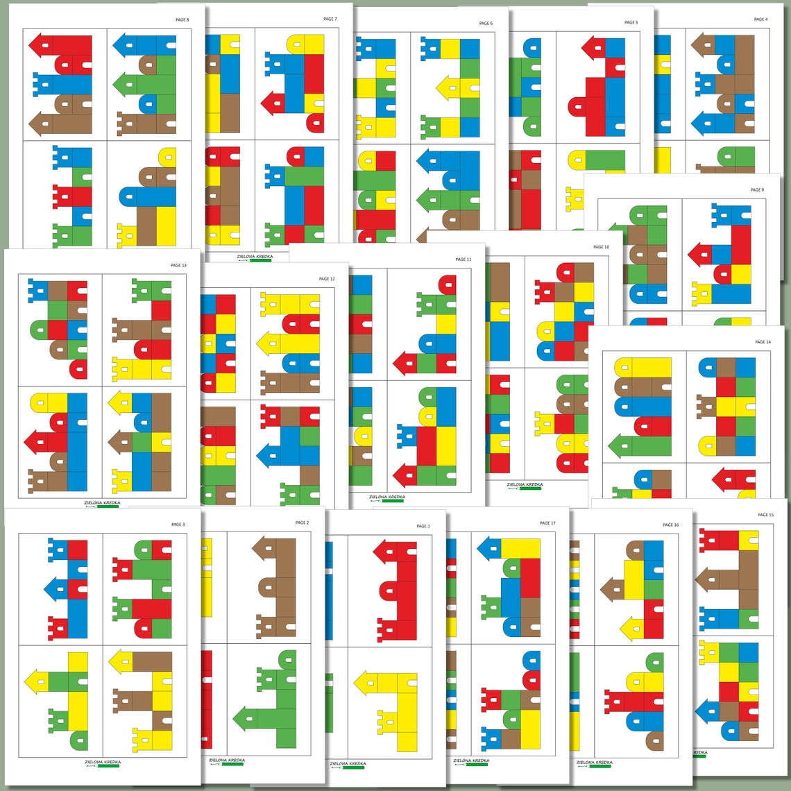 Castle Pattern Matching Game: Preschool Printable Puzzle (PDF Download ...