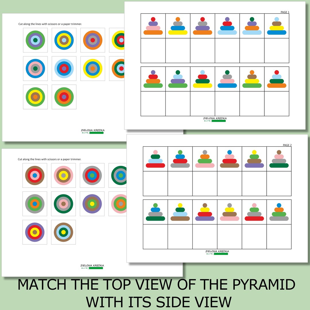 Match the Top View With the Side View | Cut and Paste Activity | Visual ...