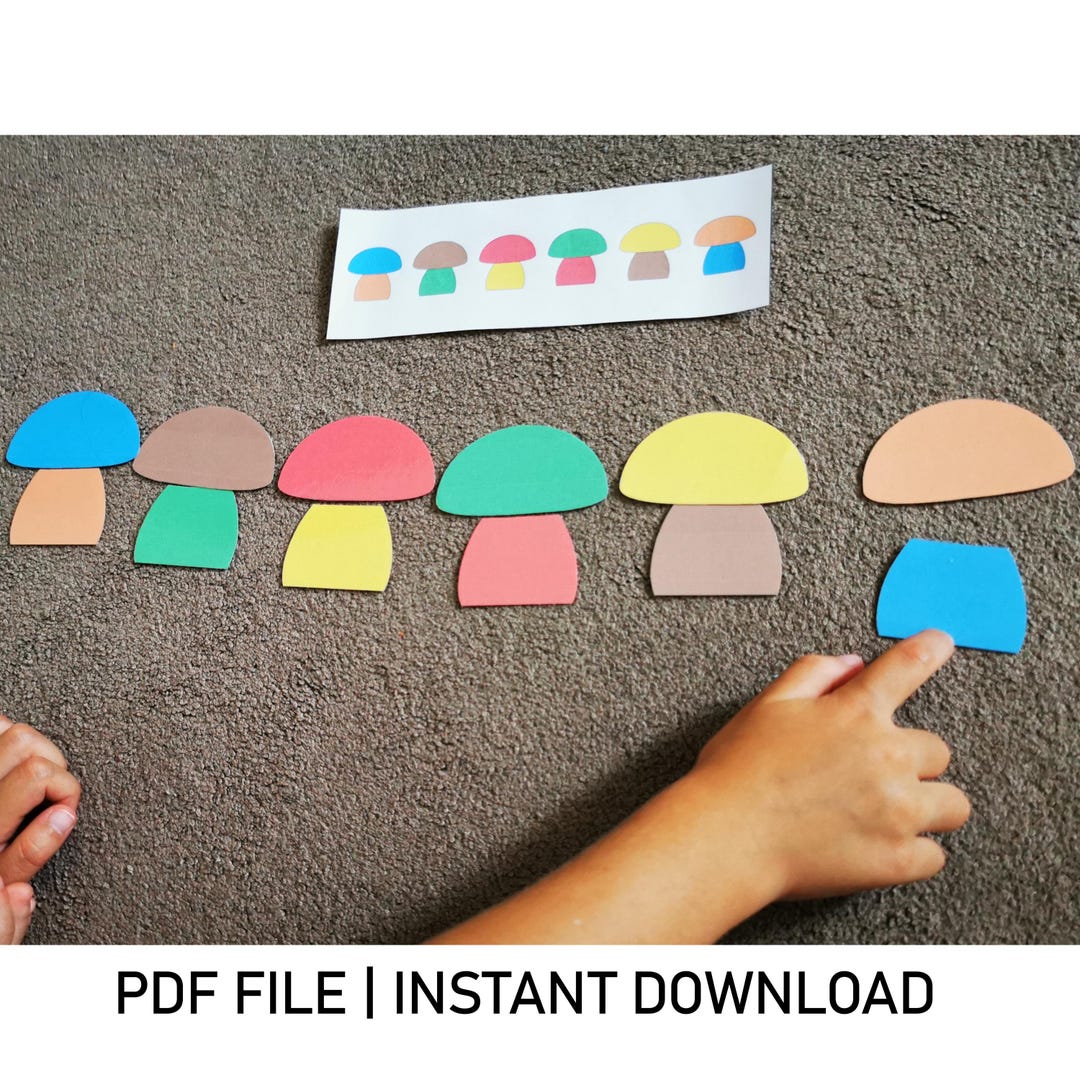 Mushroom Pattern Matching Game | Preschool Pattern Activity | Printable ...
