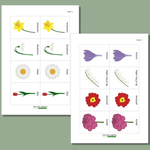 Spring Flowers Memory Game | Printable Preschool Match Game ...