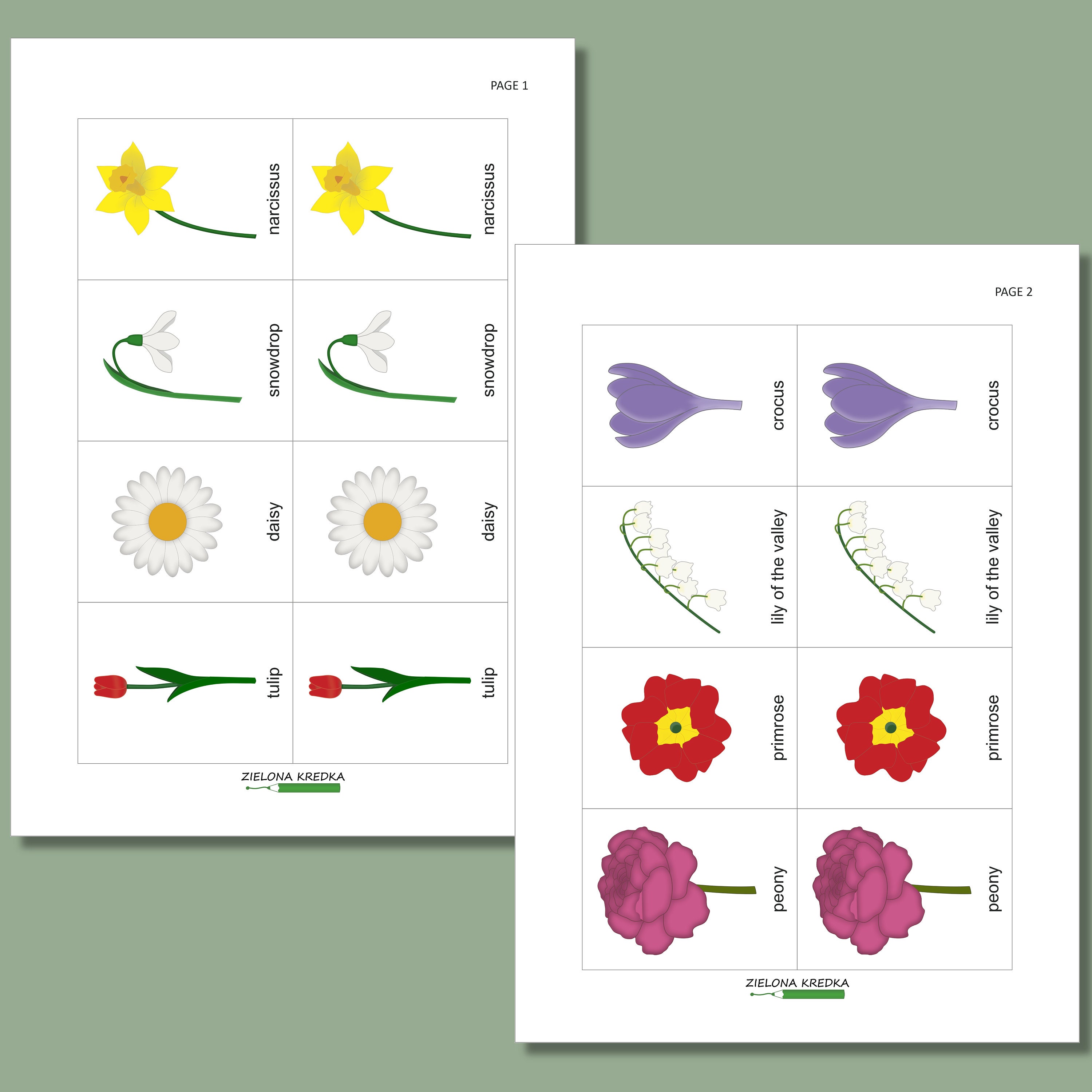 Spring Flowers Memory Game | Printable Preschool Match Game ...