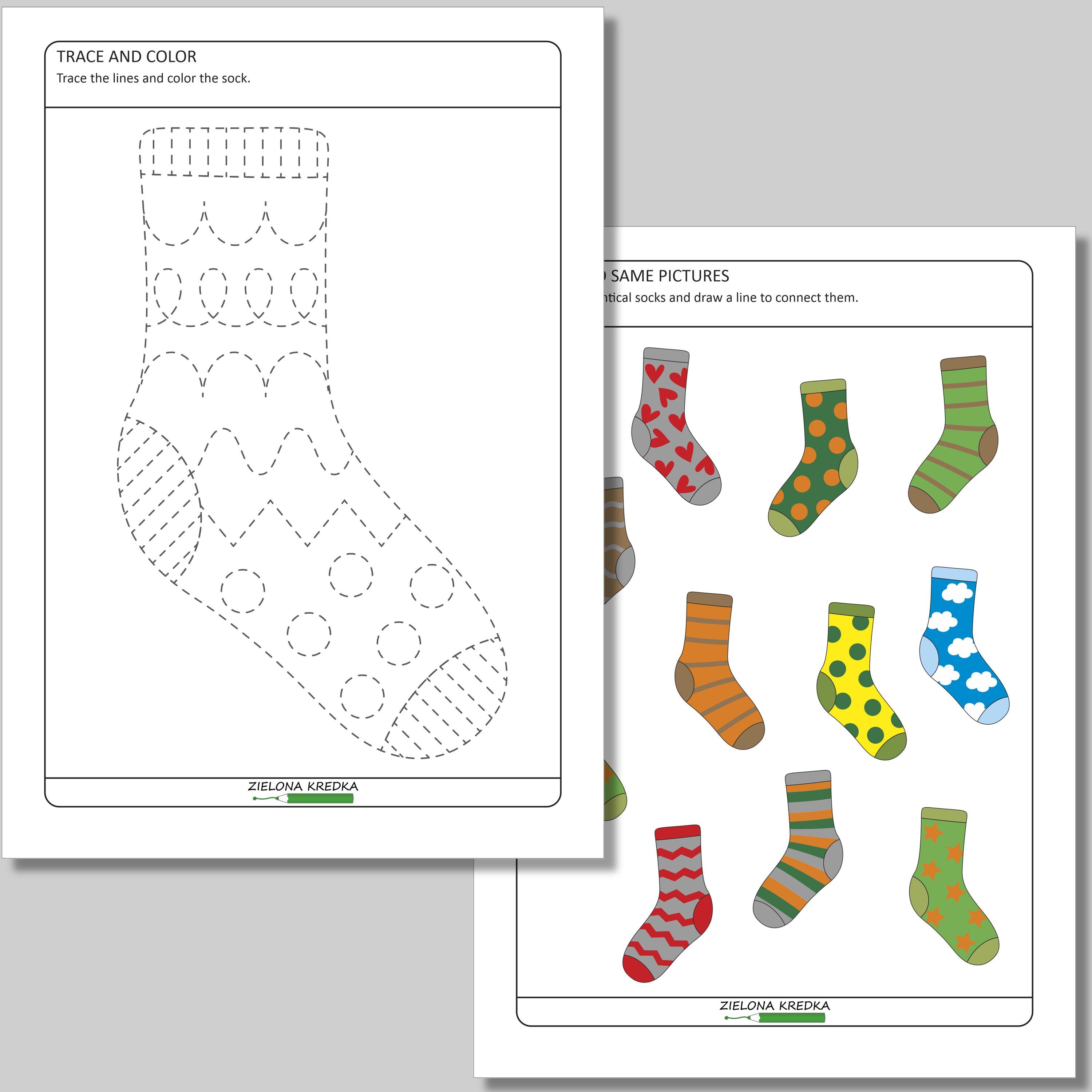 Preschool Math & Logic Worksheets | Colorful Socks Printable Activity ...