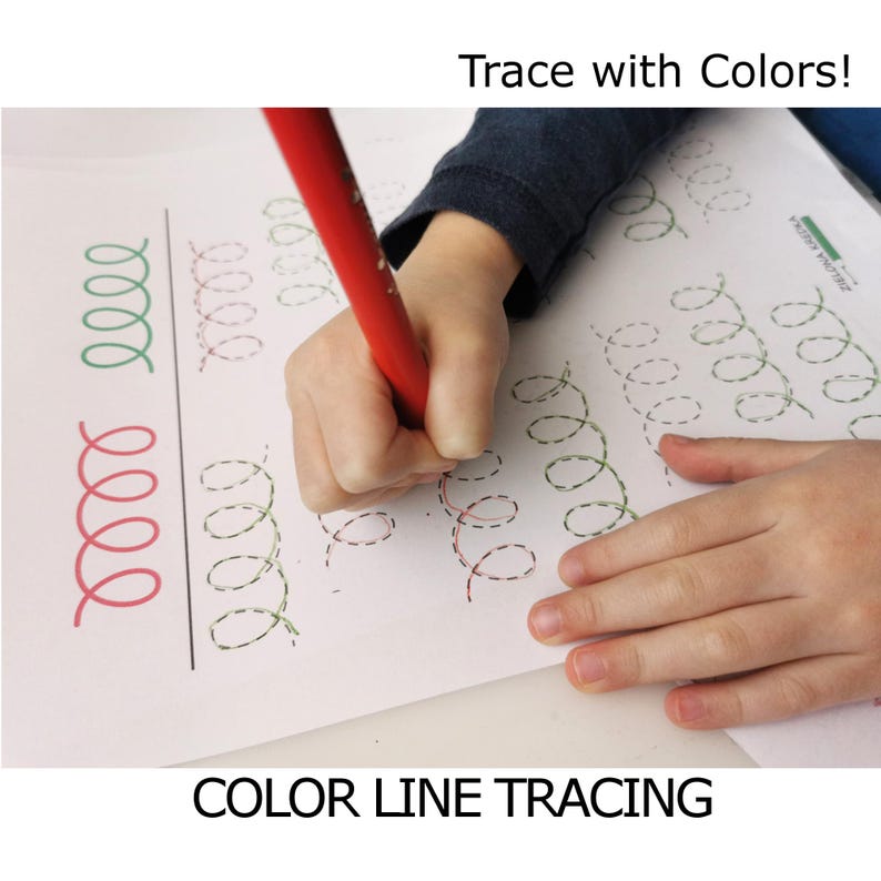 Color Line Tracing Worksheets | Trace the Lines With Colors | Preschool ...