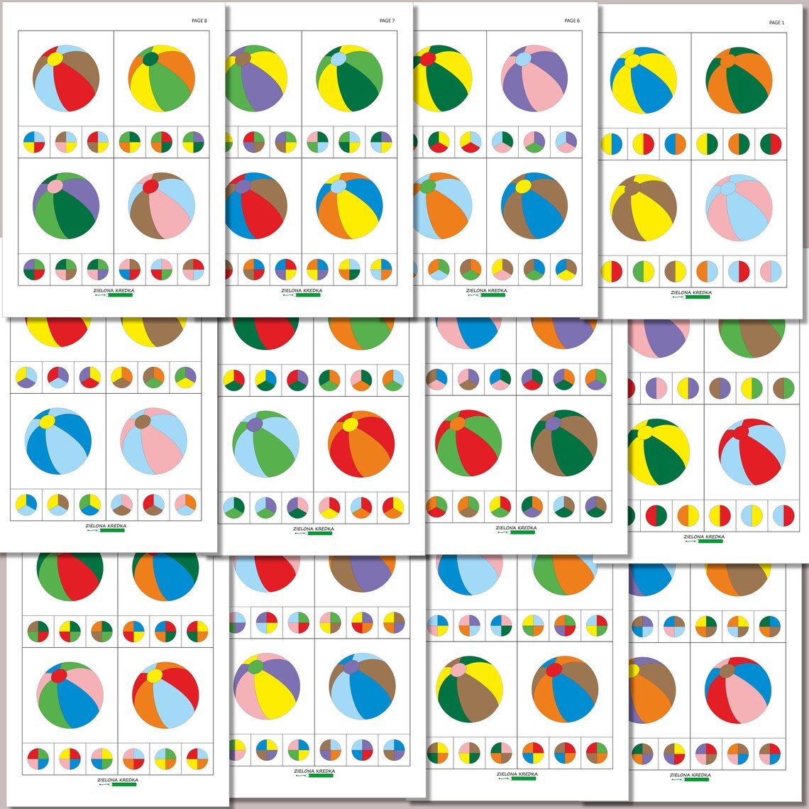 Beach Ball Colors Clip Cards | Printable Color Recognition & Matching ...