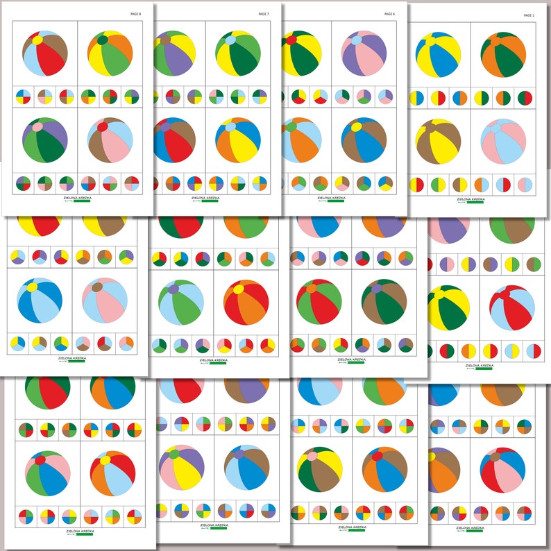 Beach Ball Colors Clip Cards | Printable Color Recognition & Matching ...