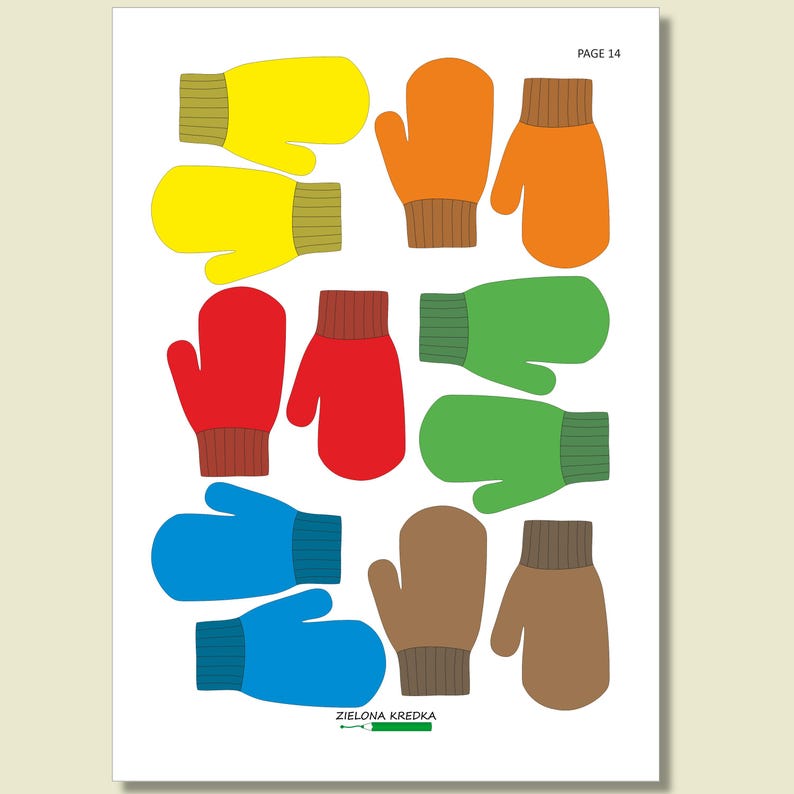 Winter Mittens Left Right Matching Game, Color Pattern Activity ...