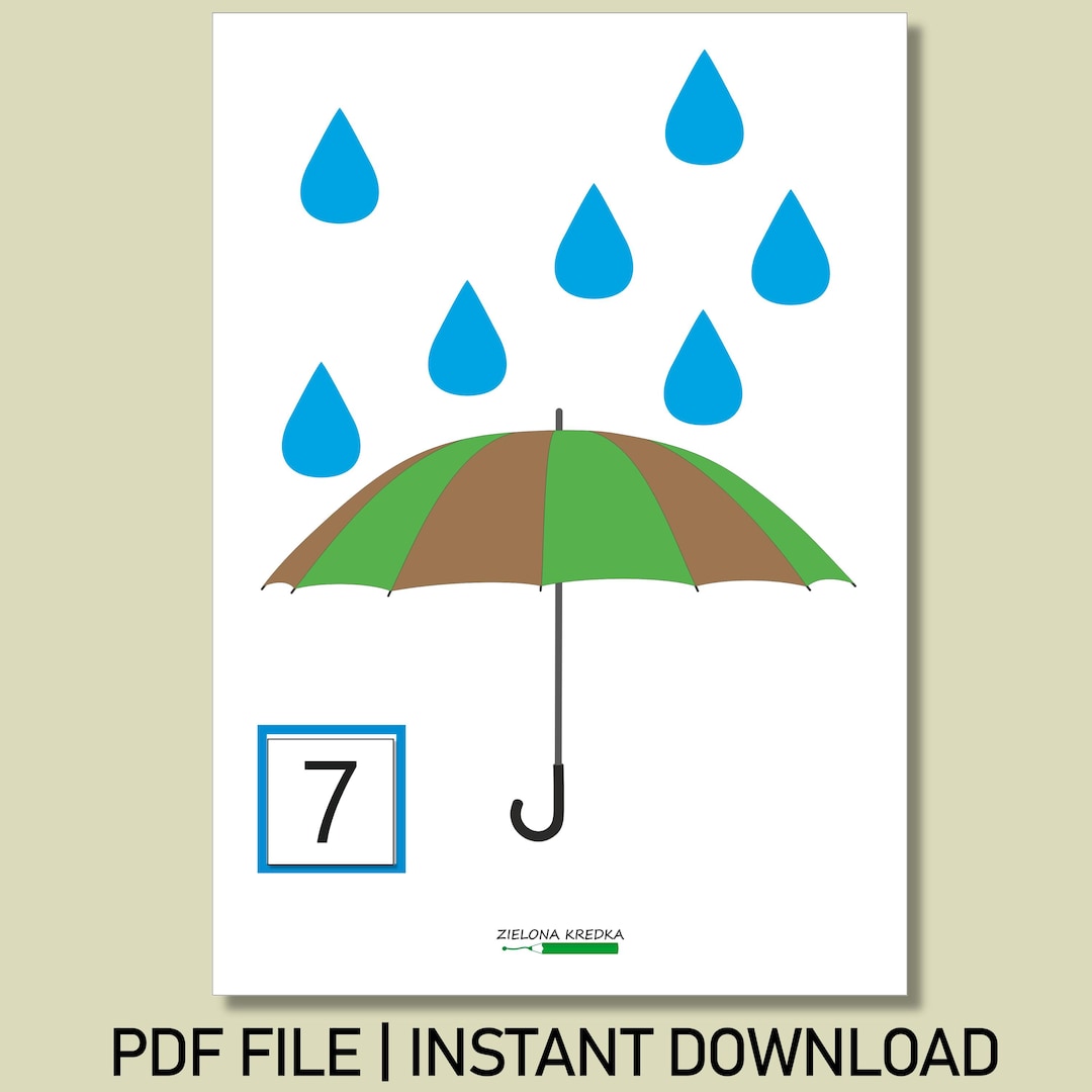Raindrop Counting, Printable Activity for Kids, Fun Learning Activity ...