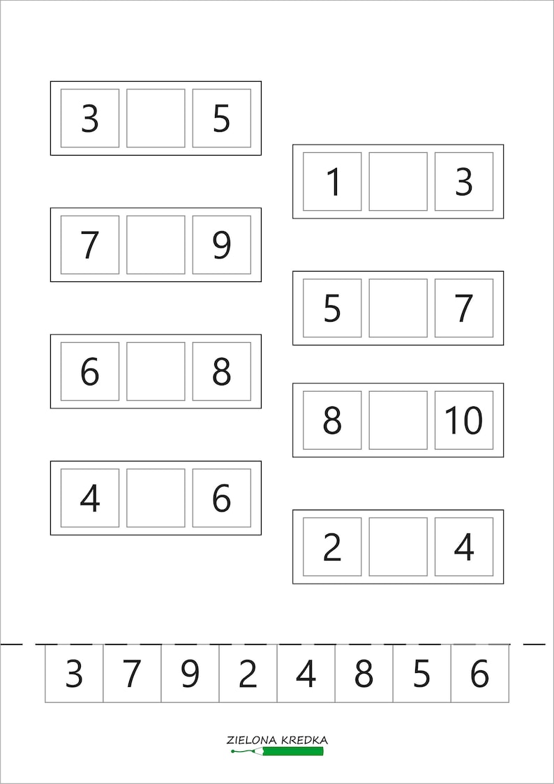 Missing Numbers (counting to 10), Numbers 1-10, Printable Math ...