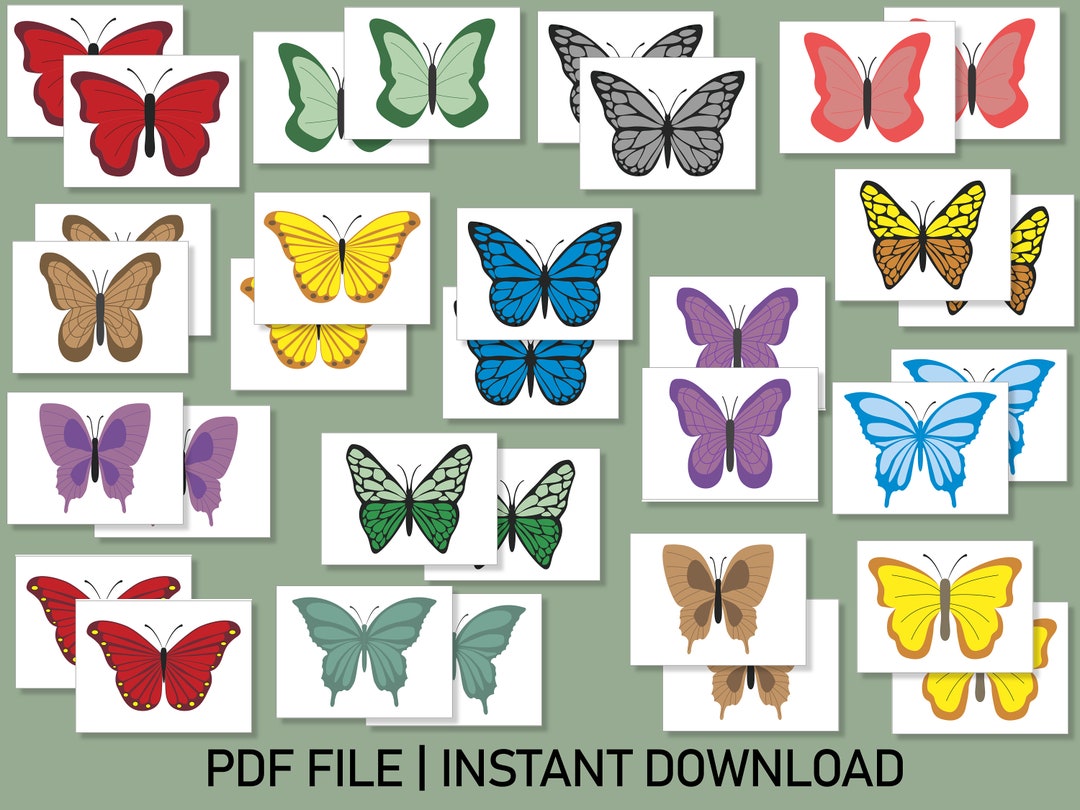 Butterflies memory game, spring activities for kids, kindergarten play ...