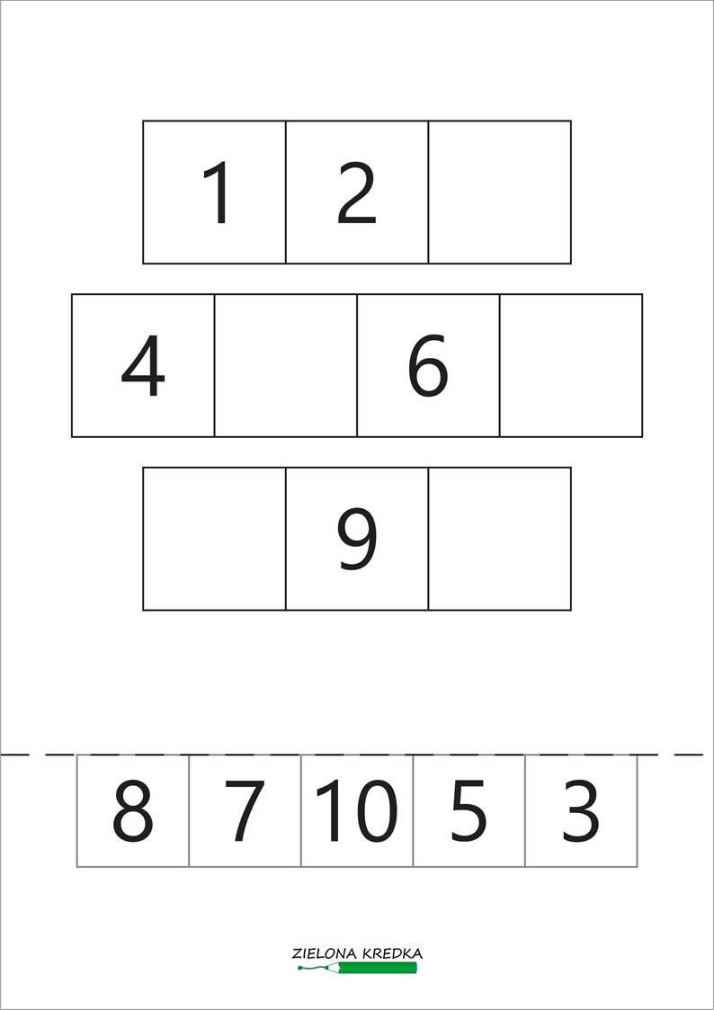 Missing Numbers (counting to 10), Numbers 1-10, Printable Math ...