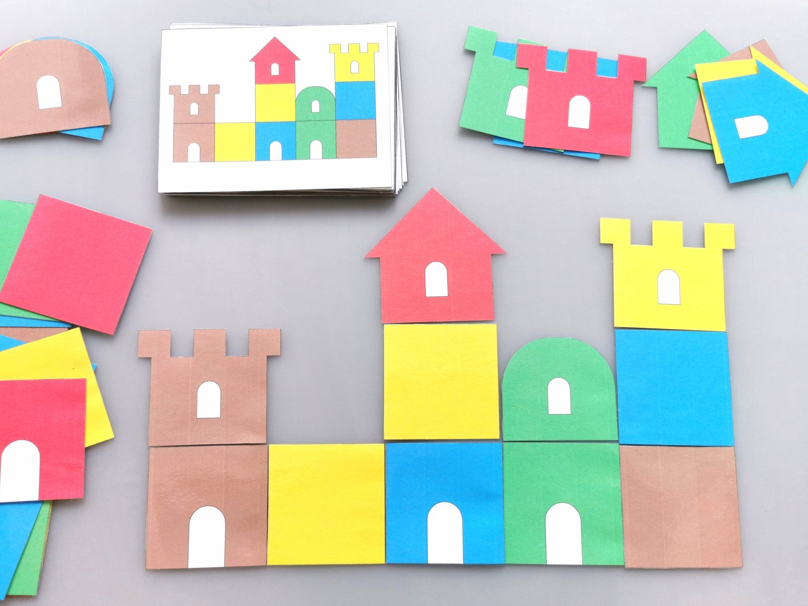 Castle Pattern Matching Game: Preschool Printable Puzzle (PDF Download ...