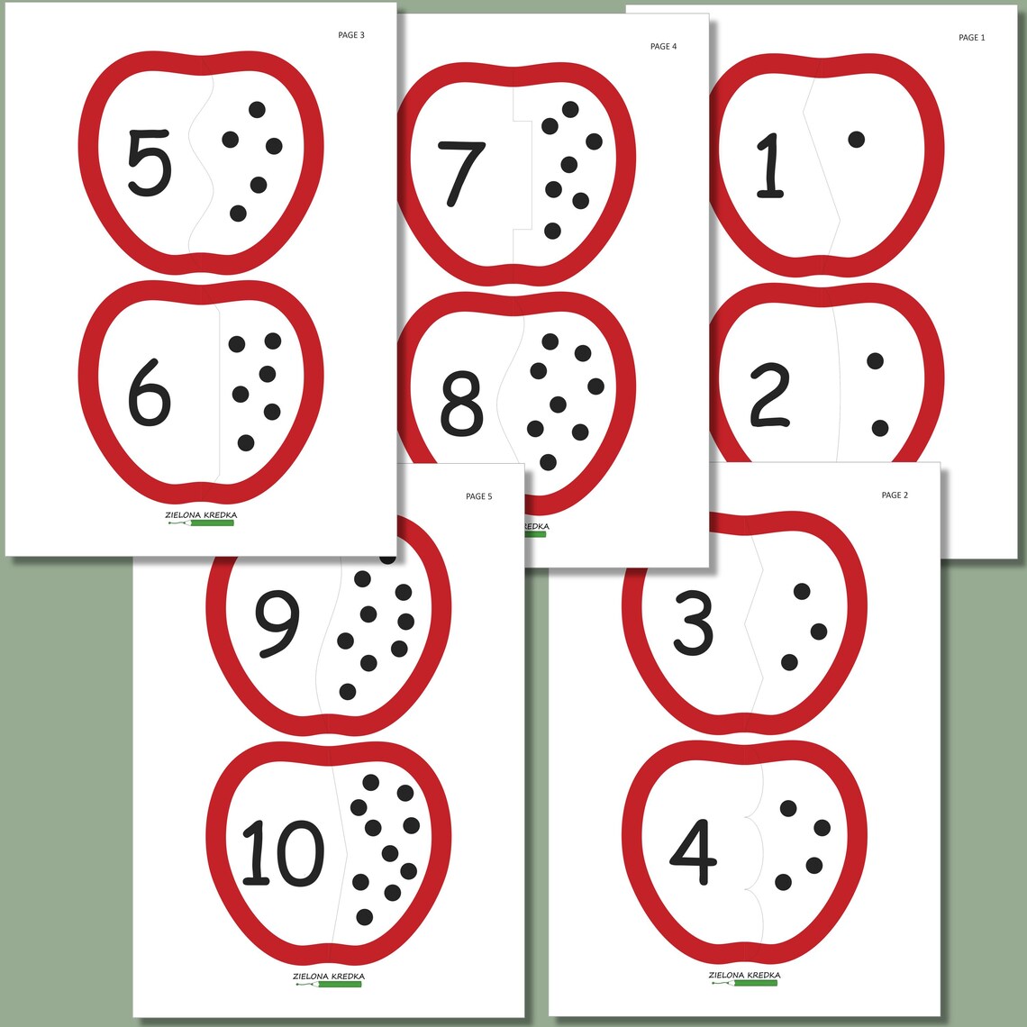 Apple Counting Puzzle 1–10 | Self Correcting Number Matching Game ...