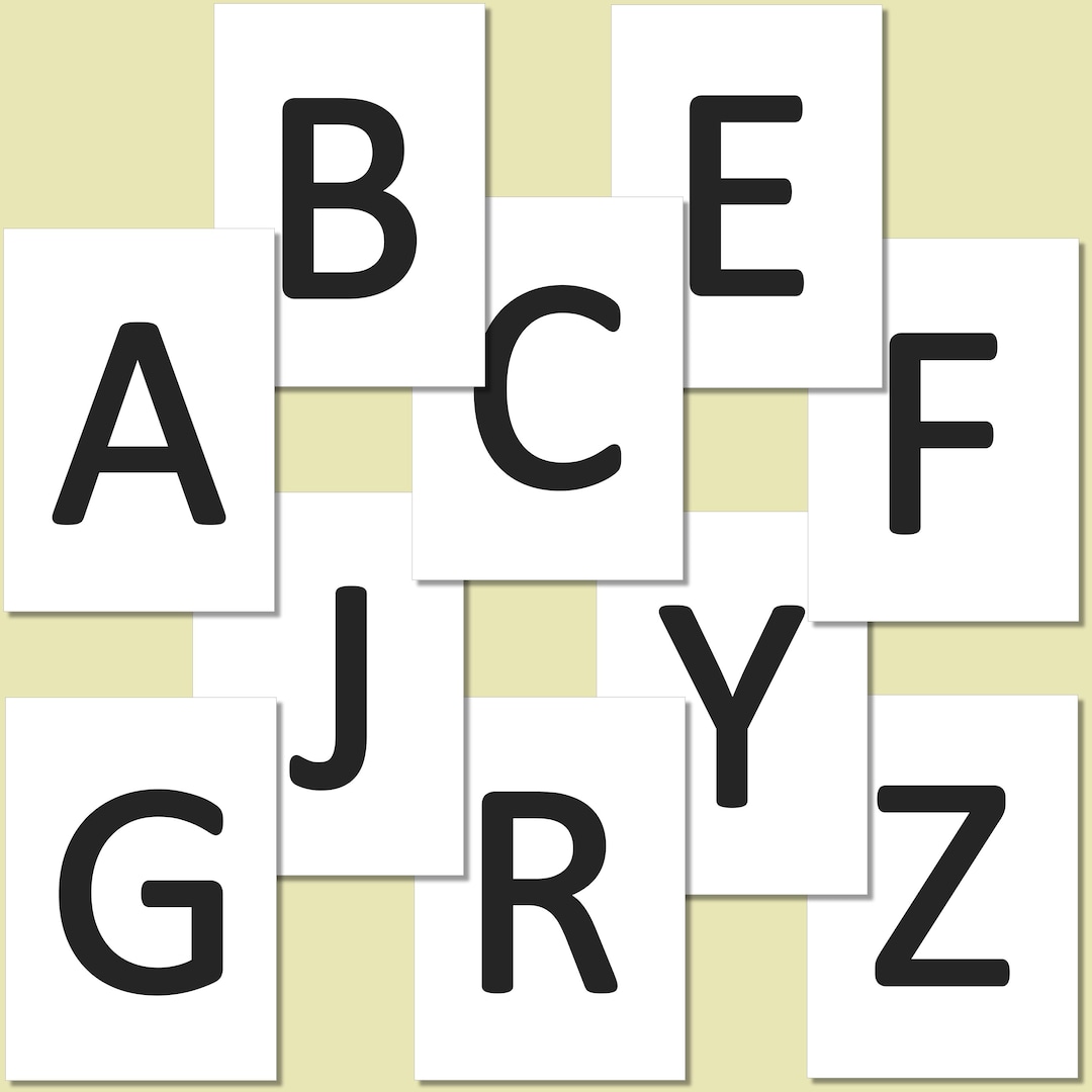 Solid Black Alphabet Letters A-Z Printable – Uppercase & Lowercase ...