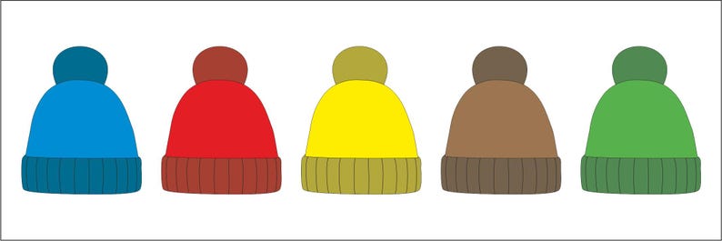 Toddler & Preschool Color Matching Game | Winter Hat Pattern Matching ...