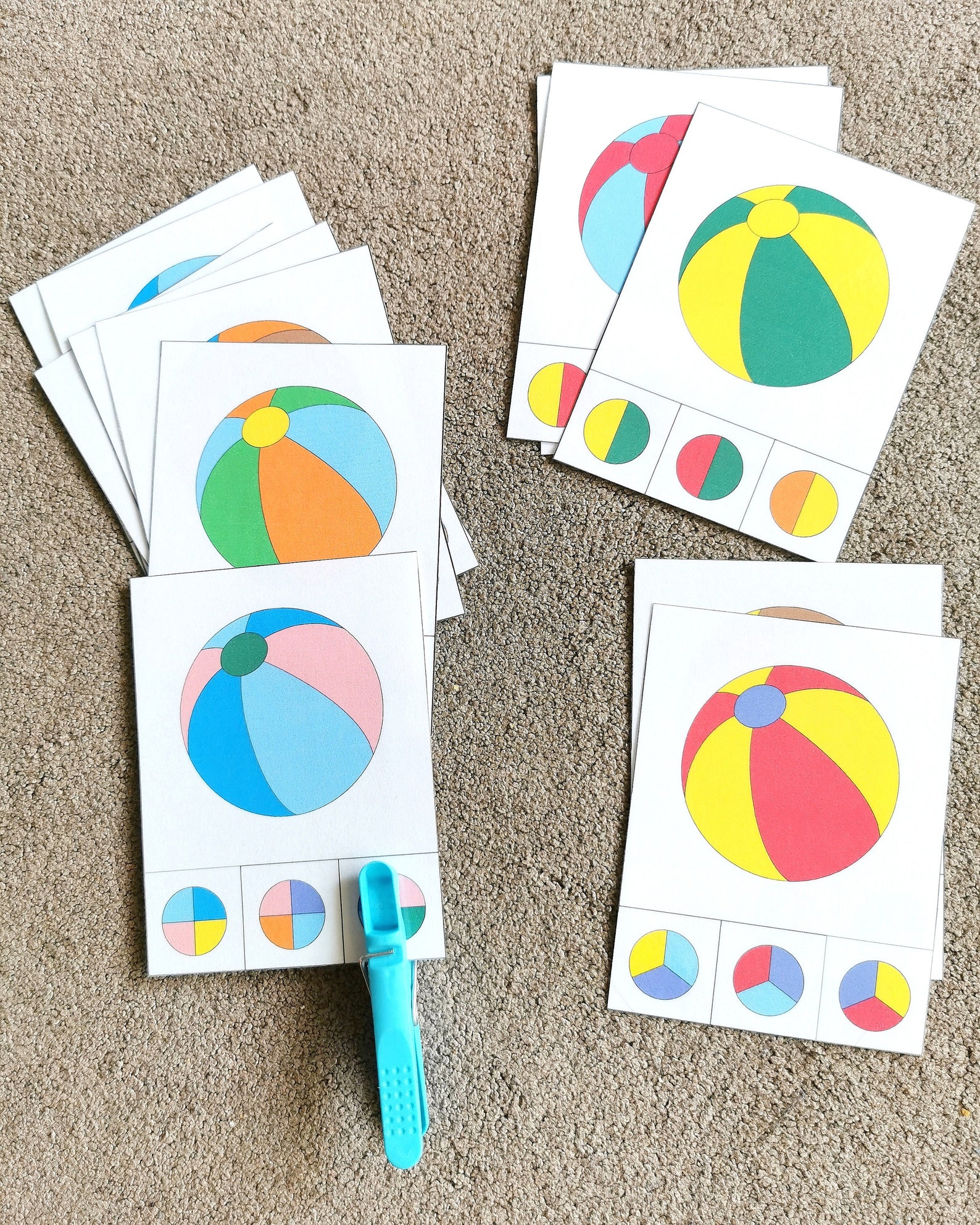 Beach Ball Color Matching Clip Cards, Color Recognition Activity ...