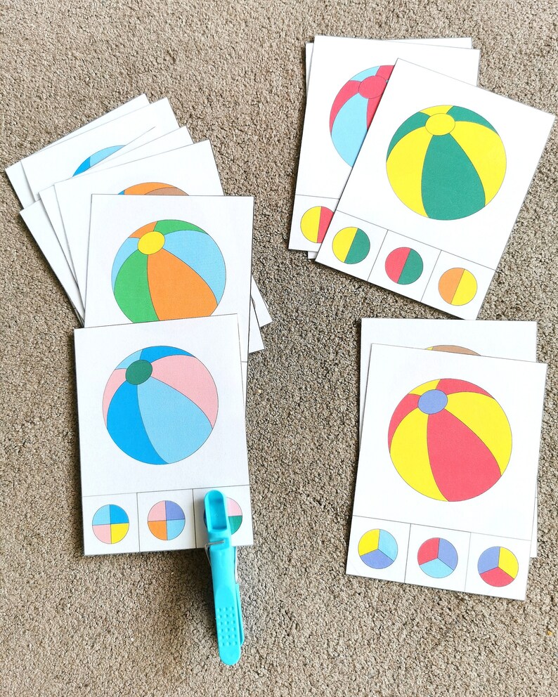 Beach Ball Color Clip Cards: Preschool Learning Activity (PDF Download ...