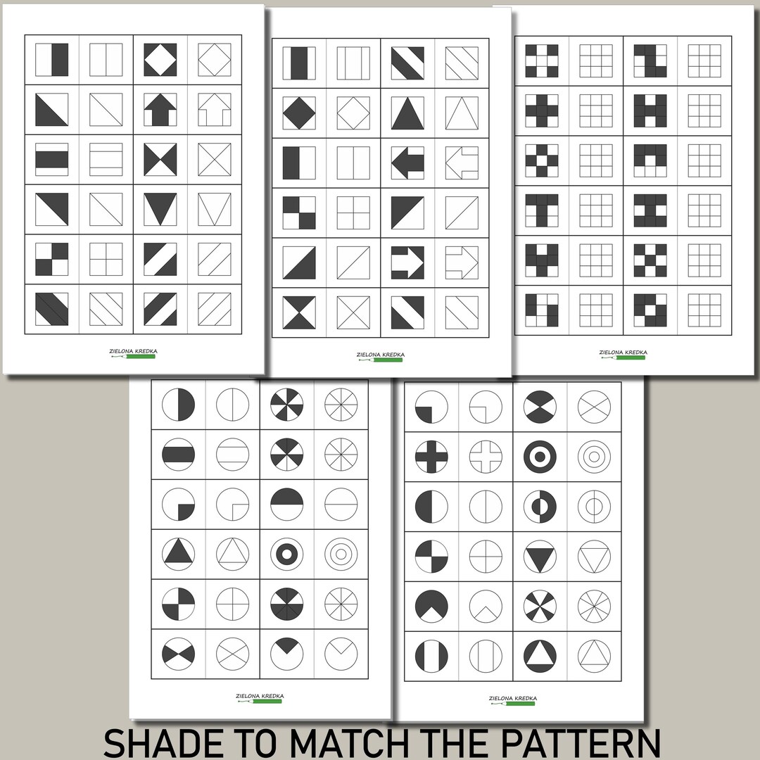 Color Matching Worksheet: Pattern Shading Activity (digital PDF ...