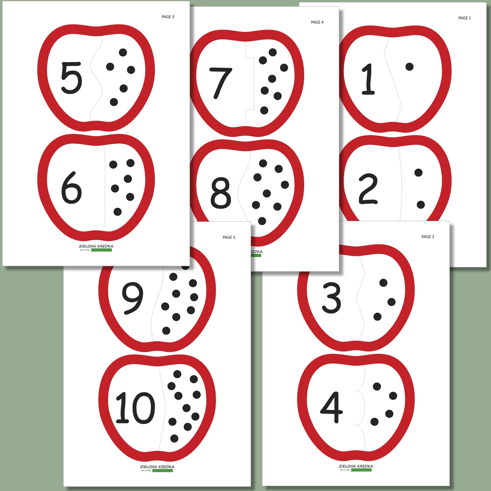 Apples Counting Puzzle | Numbers 1–10 | Printable Matching Game for ...