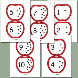 Apples Counting Puzzle | Numbers 1–10 | Printable Matching Game for ...