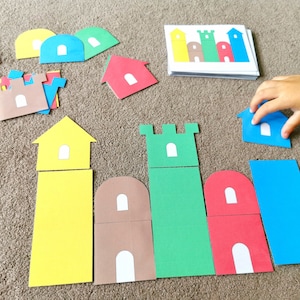 Castle Pattern Matching Game: Preschool Printable Puzzle (PDF Download ...