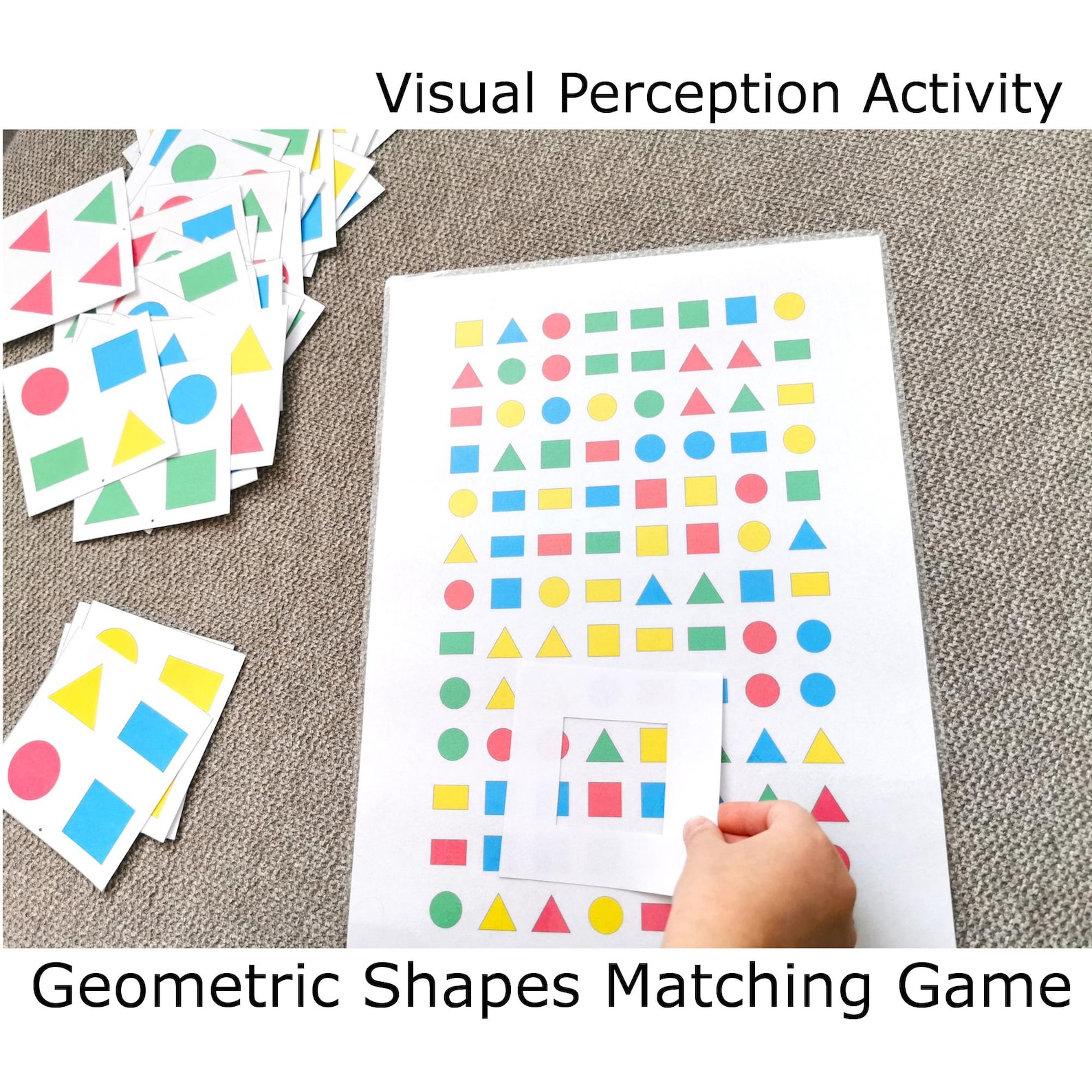 Geometric Shapes Matching Game | Preschool Visual Perception Activity ...