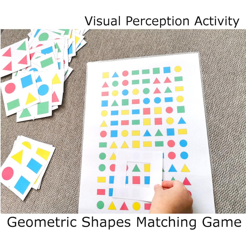 Geometric Shapes Matching Game | Preschool Visual Perception Activity ...