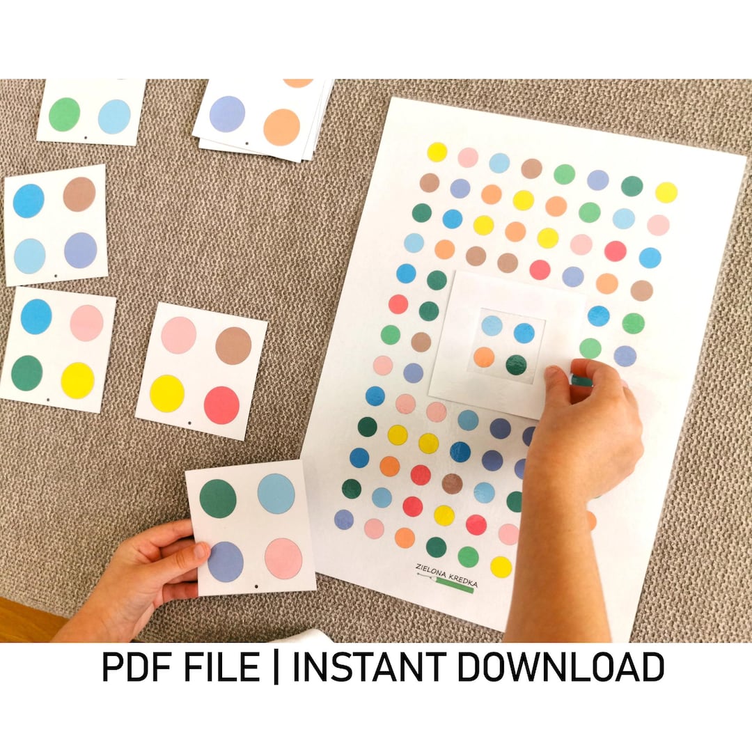Colored Dots Matching Activity, Printable Activity for Kids, Kids ...