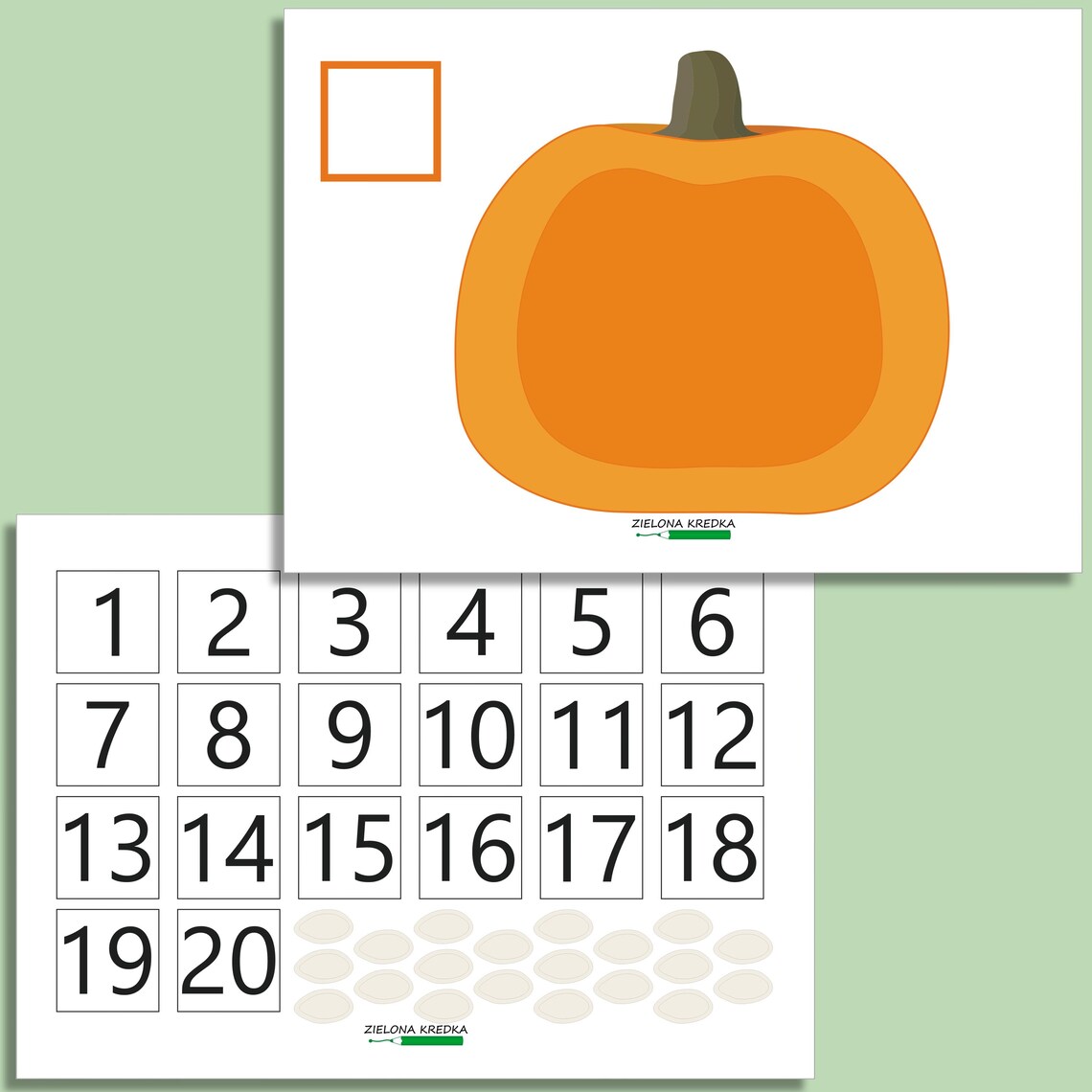 Pumpkin Seed Counting to 20 Activity, Number Recognition Game ...