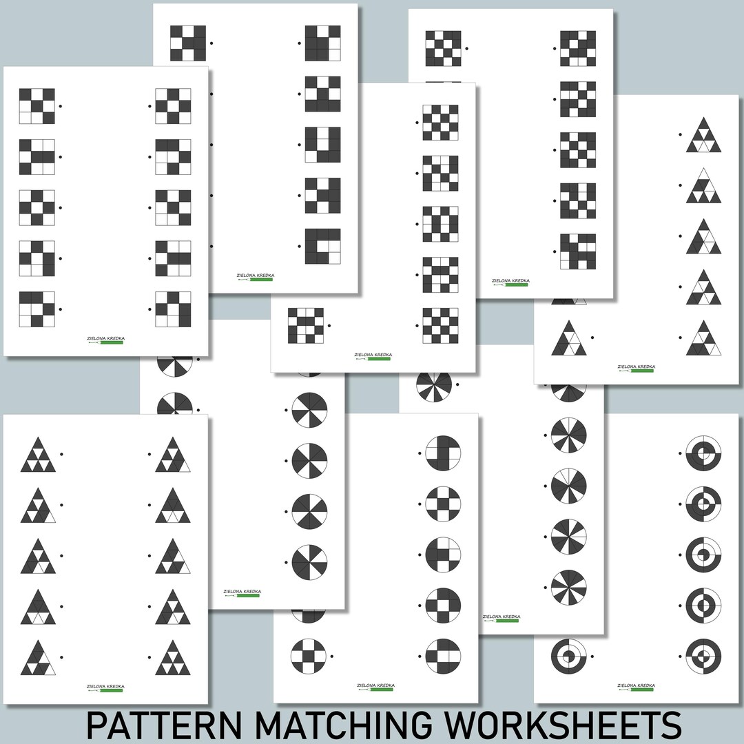 Printable Matching Worksheets, Pattern Matching Activity, Printable ...