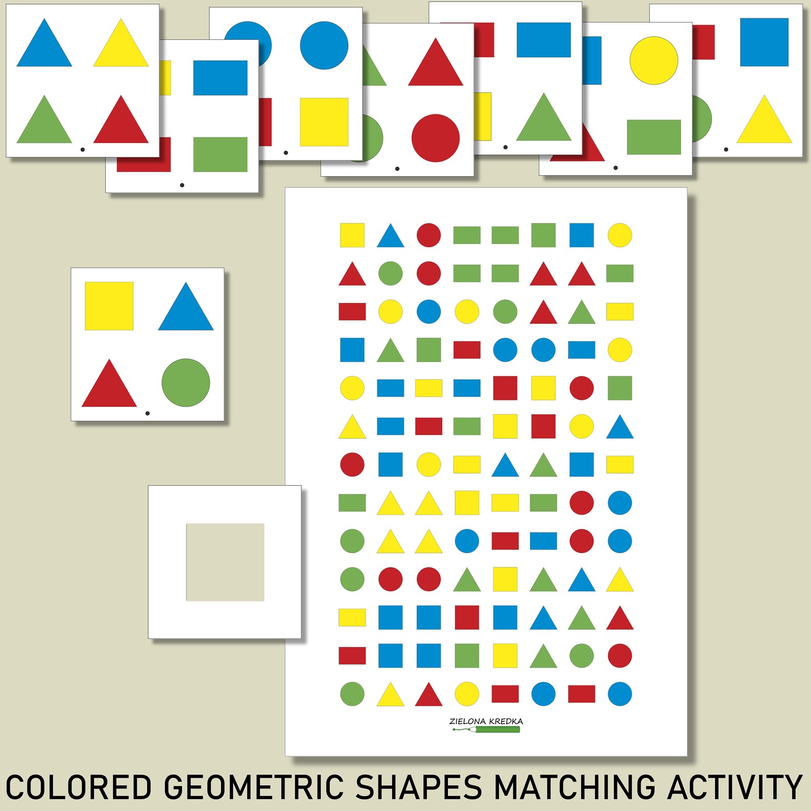 Geometric Shapes Matching Game | Preschool Visual Perception Activity ...