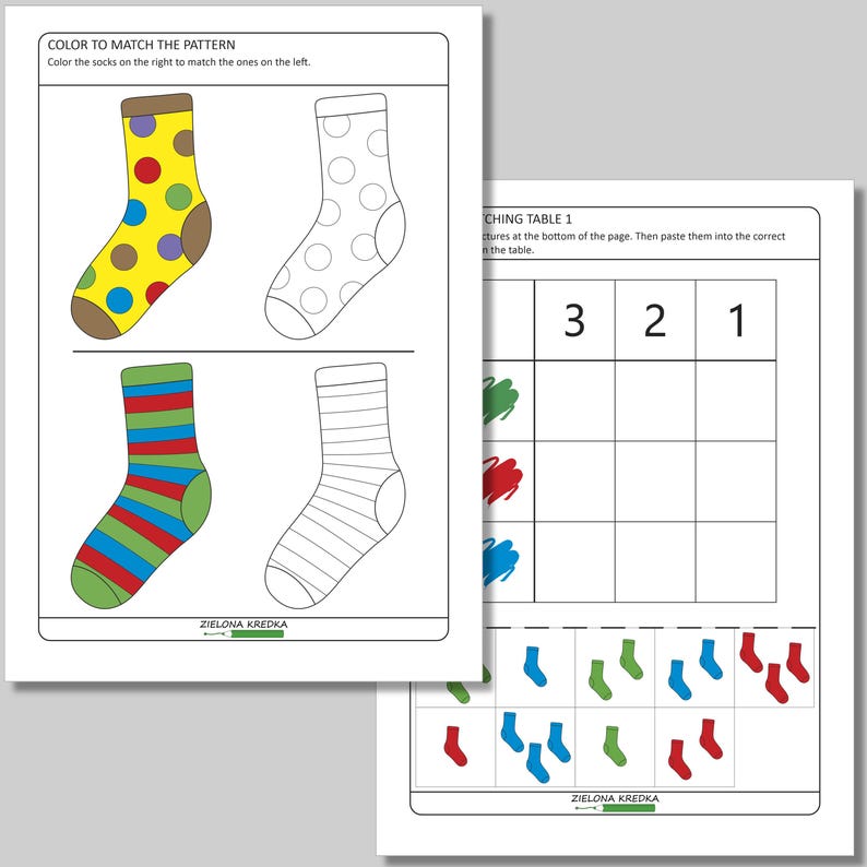 Preschool Math & Logic Worksheets | Colorful Socks Printable Activity ...