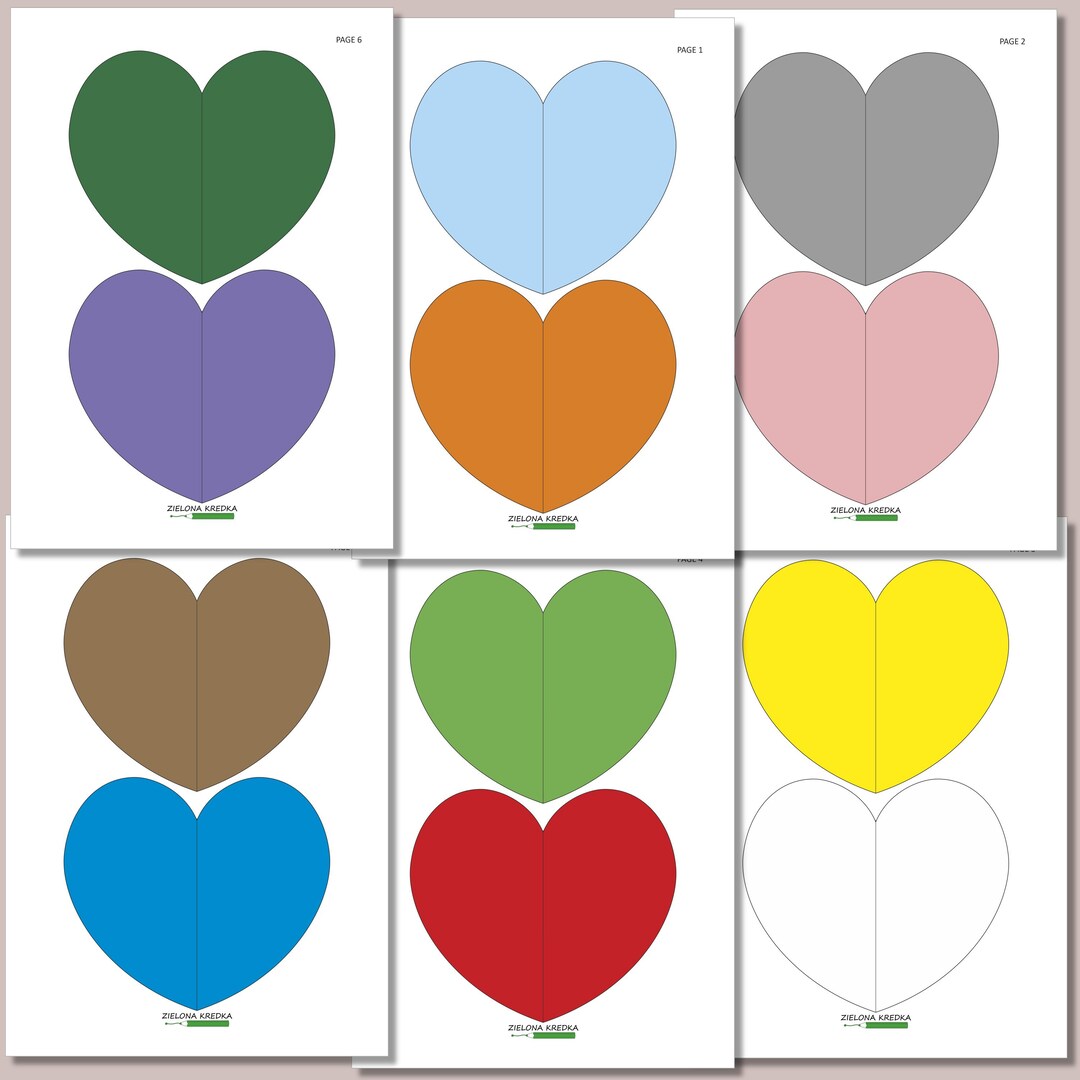 2-piece Hearts Puzzle | Printable Matching Game for Toddlers | Fun ...