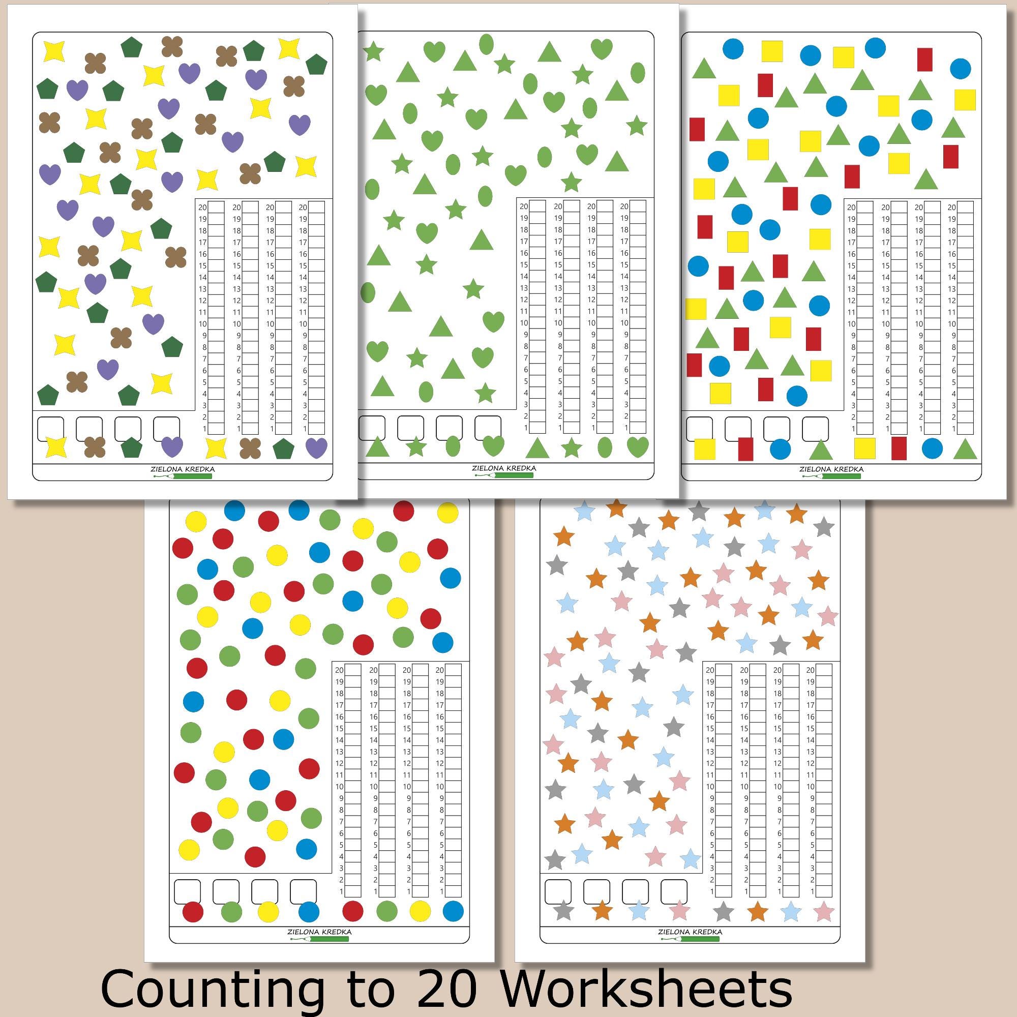Counting to 20 Worksheets | Preschool & Kindergarten Math Printable ...
