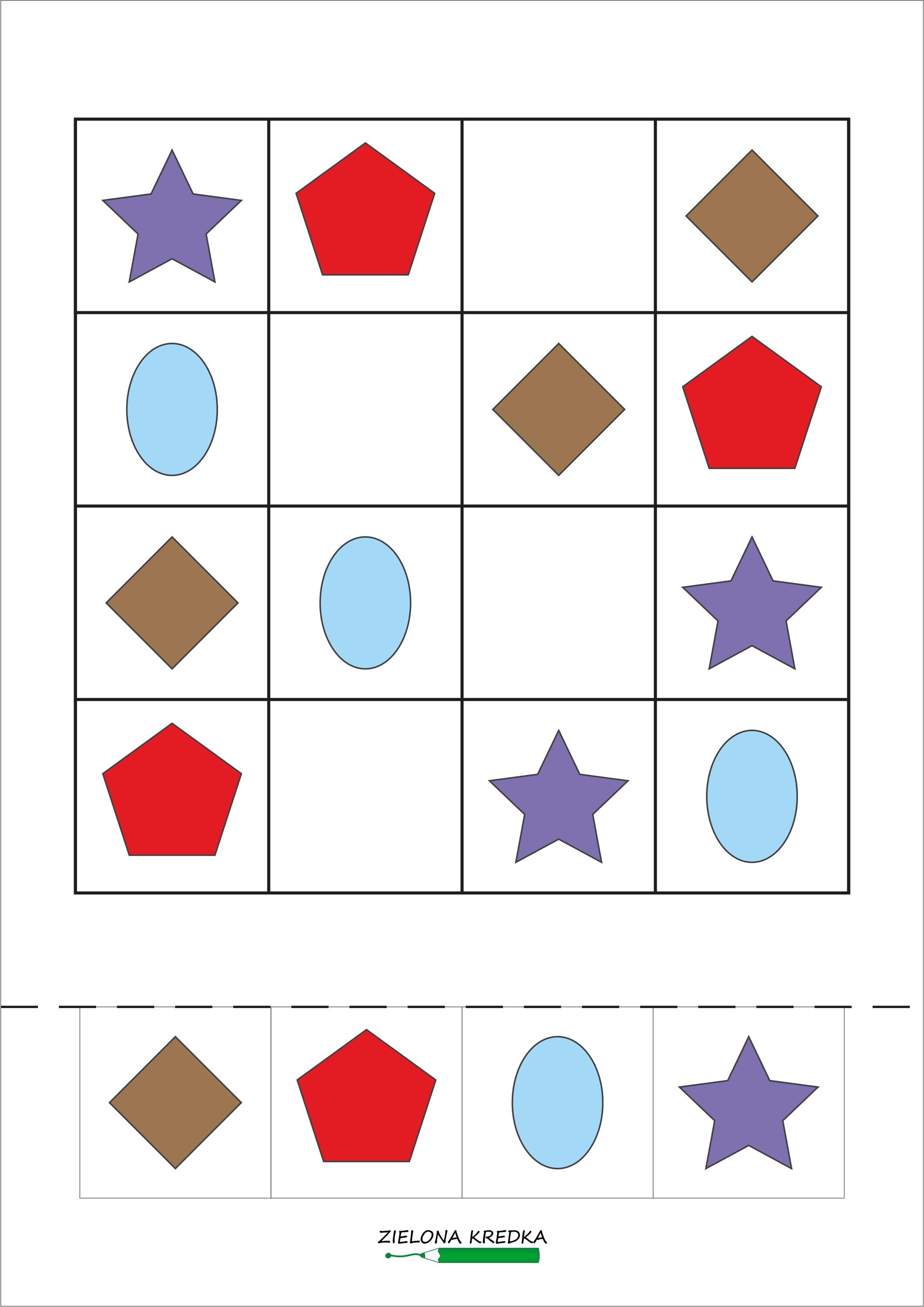 Shape Sudoku 4x4 | Picture Sudoku for Preschoolers | Printable Logic ...
