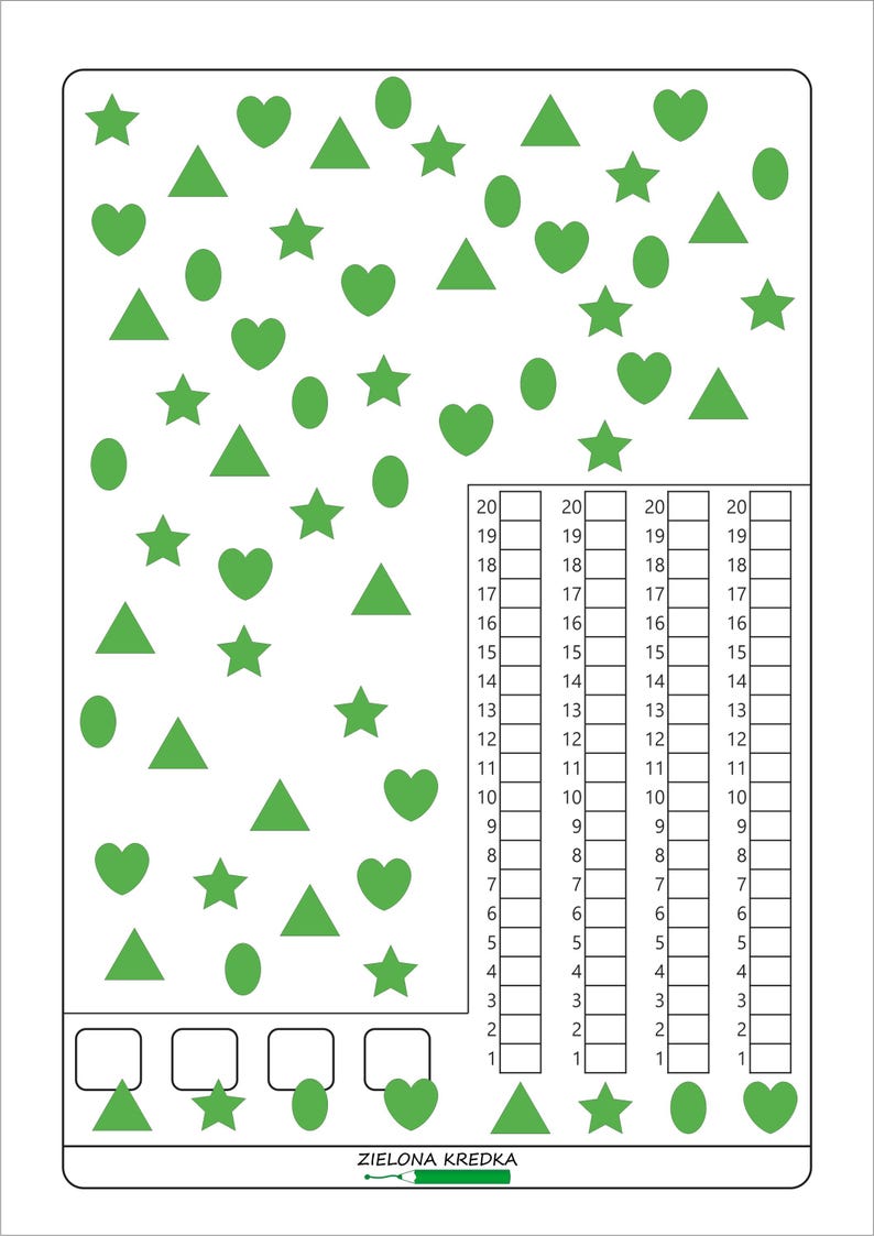 Shapes Count and Graph (counting to 20), Printable Activity for Kids ...