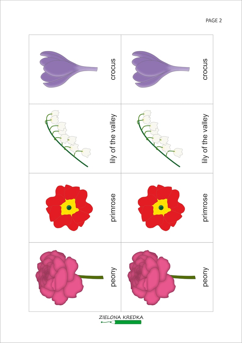 Spring Flowers Memory Game – Printable Matching Game for Preschool ...