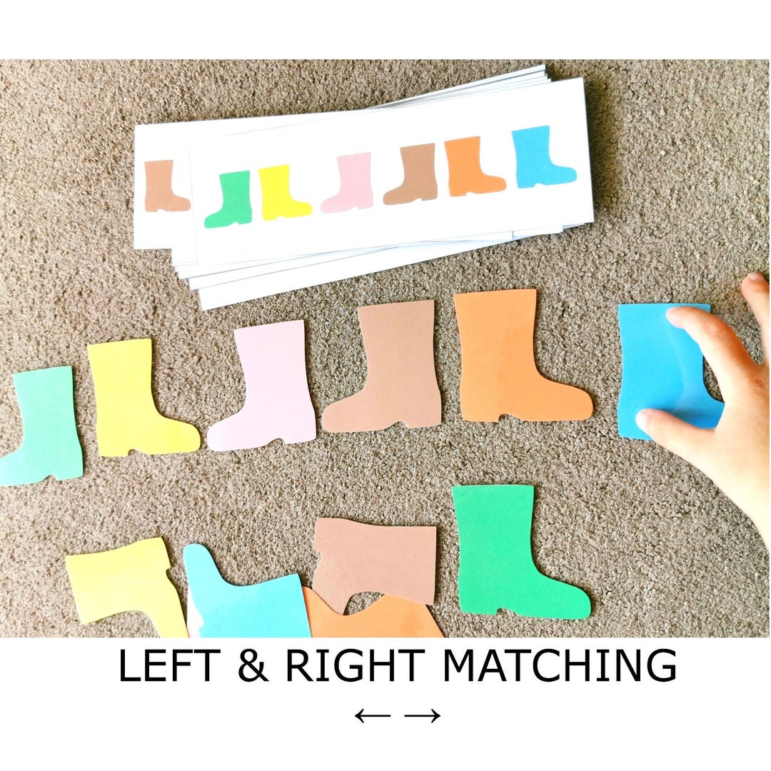 Rain Boots Left & Right Matching Activity | Visual Discrimination ...