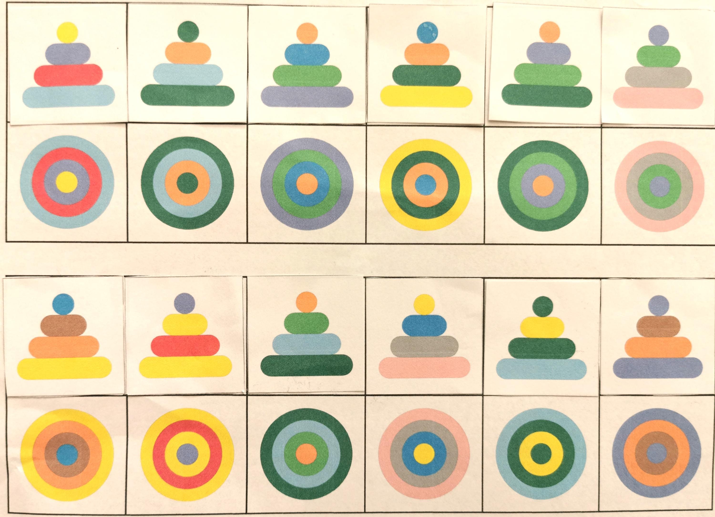 Pyramid Top View Matching Activity | Visual Perception Worksheet | Cut ...